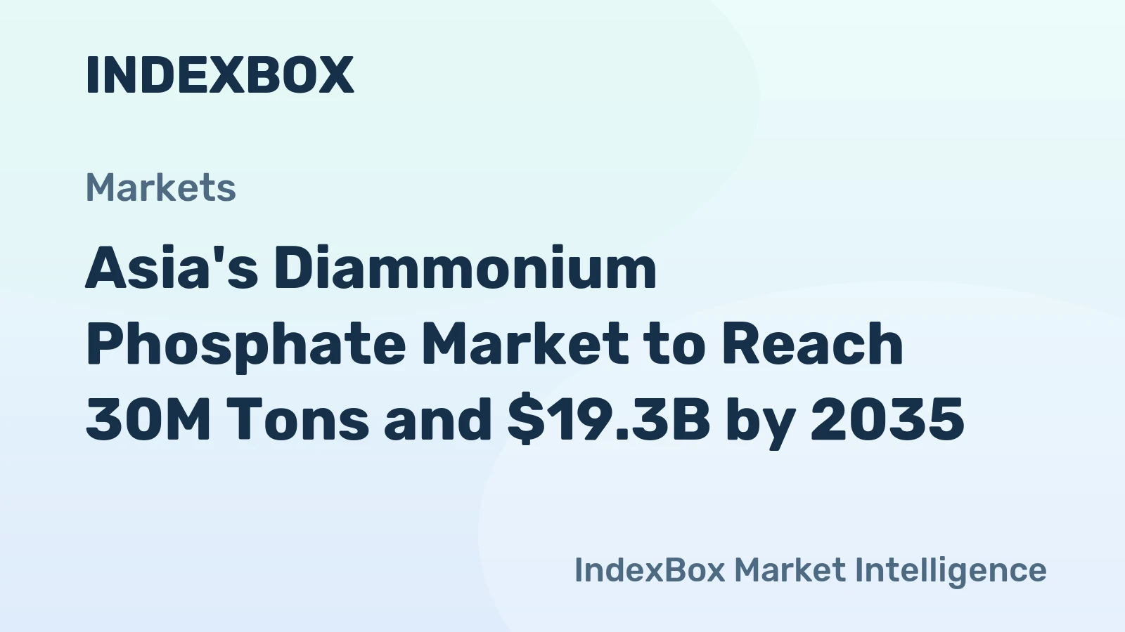 Asia's Diammonium Phosphate Market to Reach 30M Tons and $19.3B by 2035