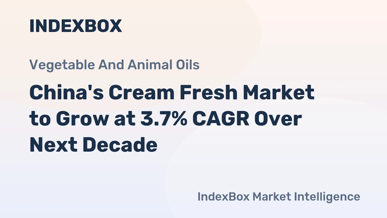 China's Cream Fresh Market to Grow at 3.7% CAGR Over Next Decade
