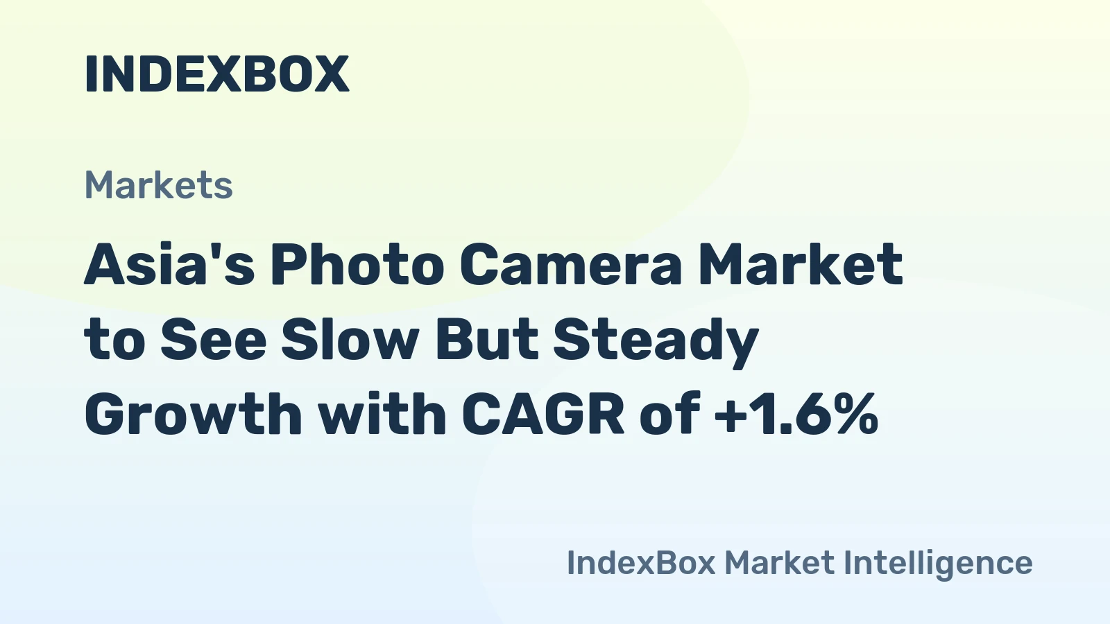 Asia's Photo Camera Market to See Slow But Steady Growth with CAGR of +1.6%