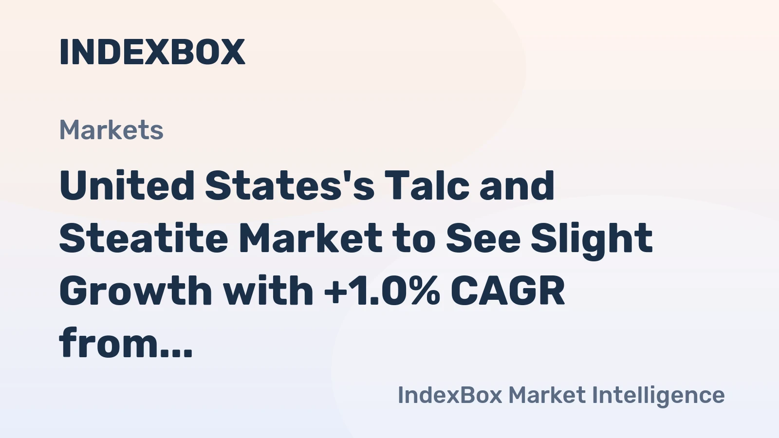 United States's Talc and Steatite Market to See Slight Growth with +1.0% CAGR from 2024-2035
