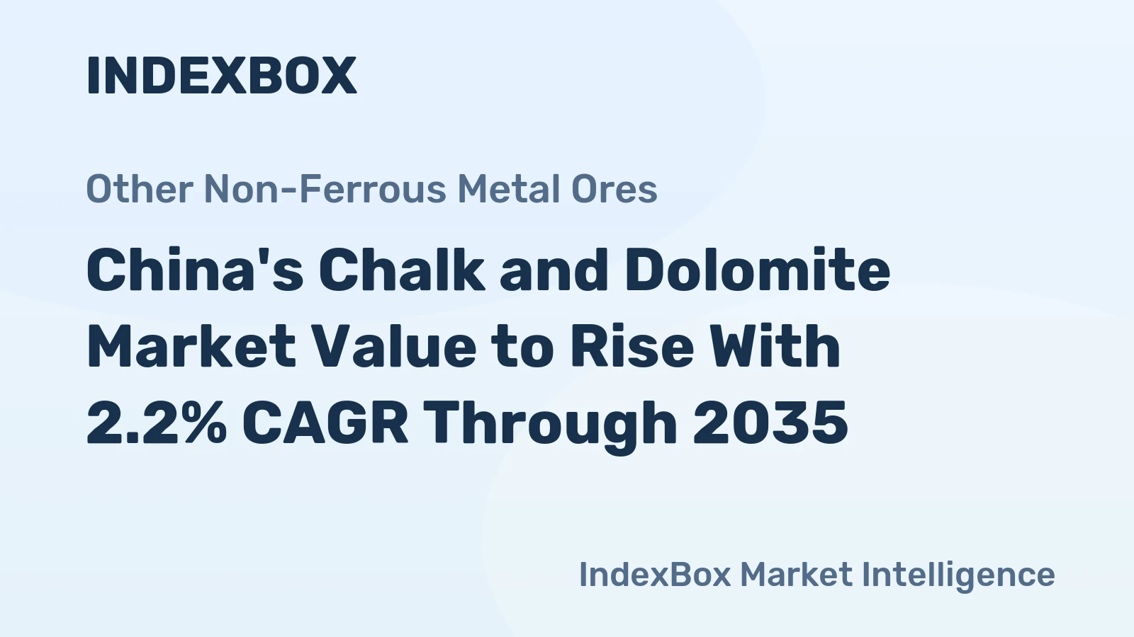 China's Chalk and Dolomite Market Value to Rise With 2.2% CAGR Through 2035