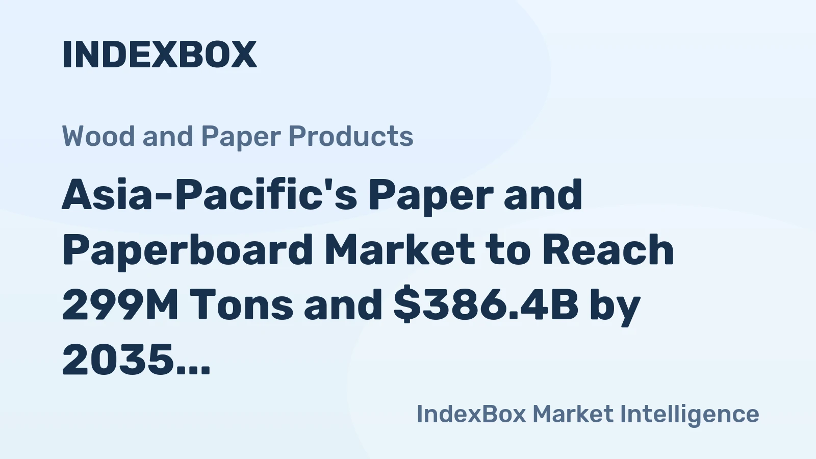 Asia-Pacific's Paper and Paperboard Market to Reach 299M Tons and $386.4B by 2035