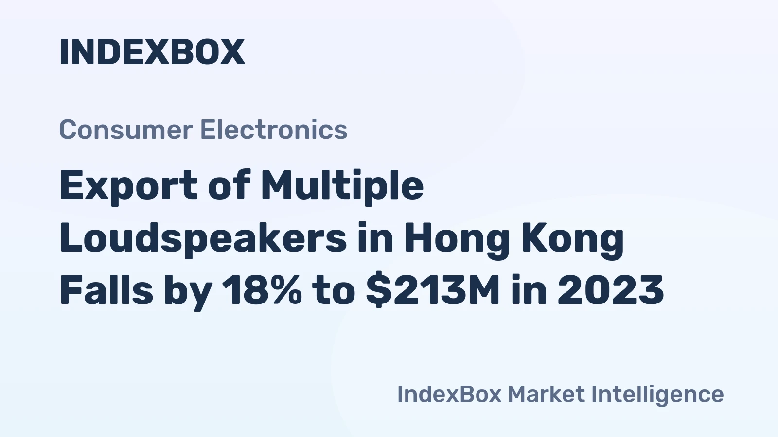 Export of Multiple Loudspeakers in Hong Kong Falls by 18% to $213M in 2023