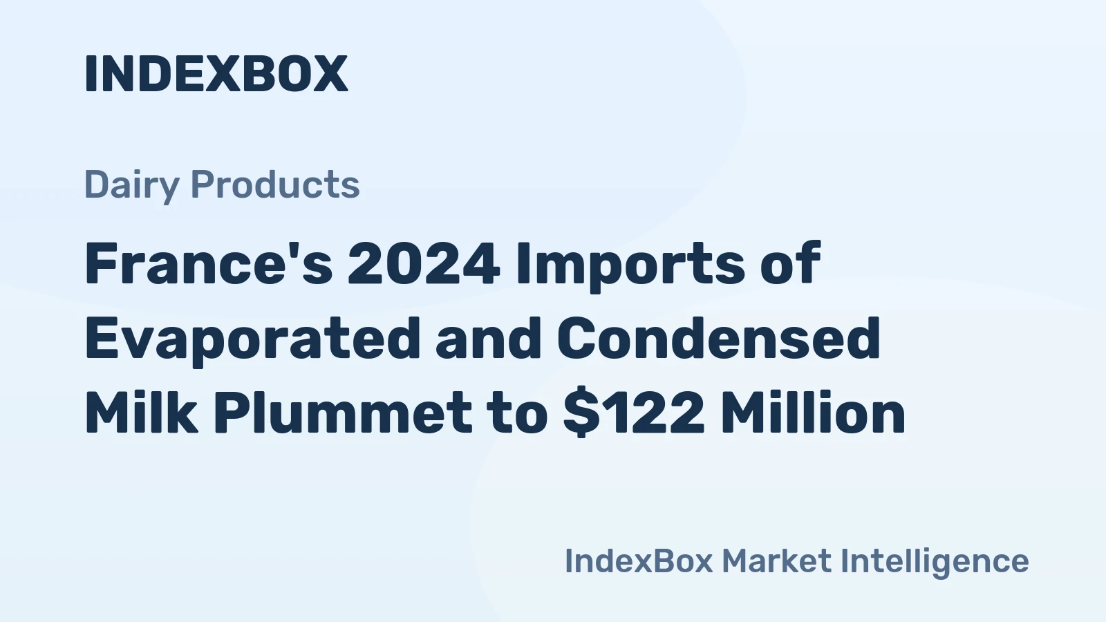 France's 2024 Imports of Evaporated and Condensed Milk Plummet to $122 Million