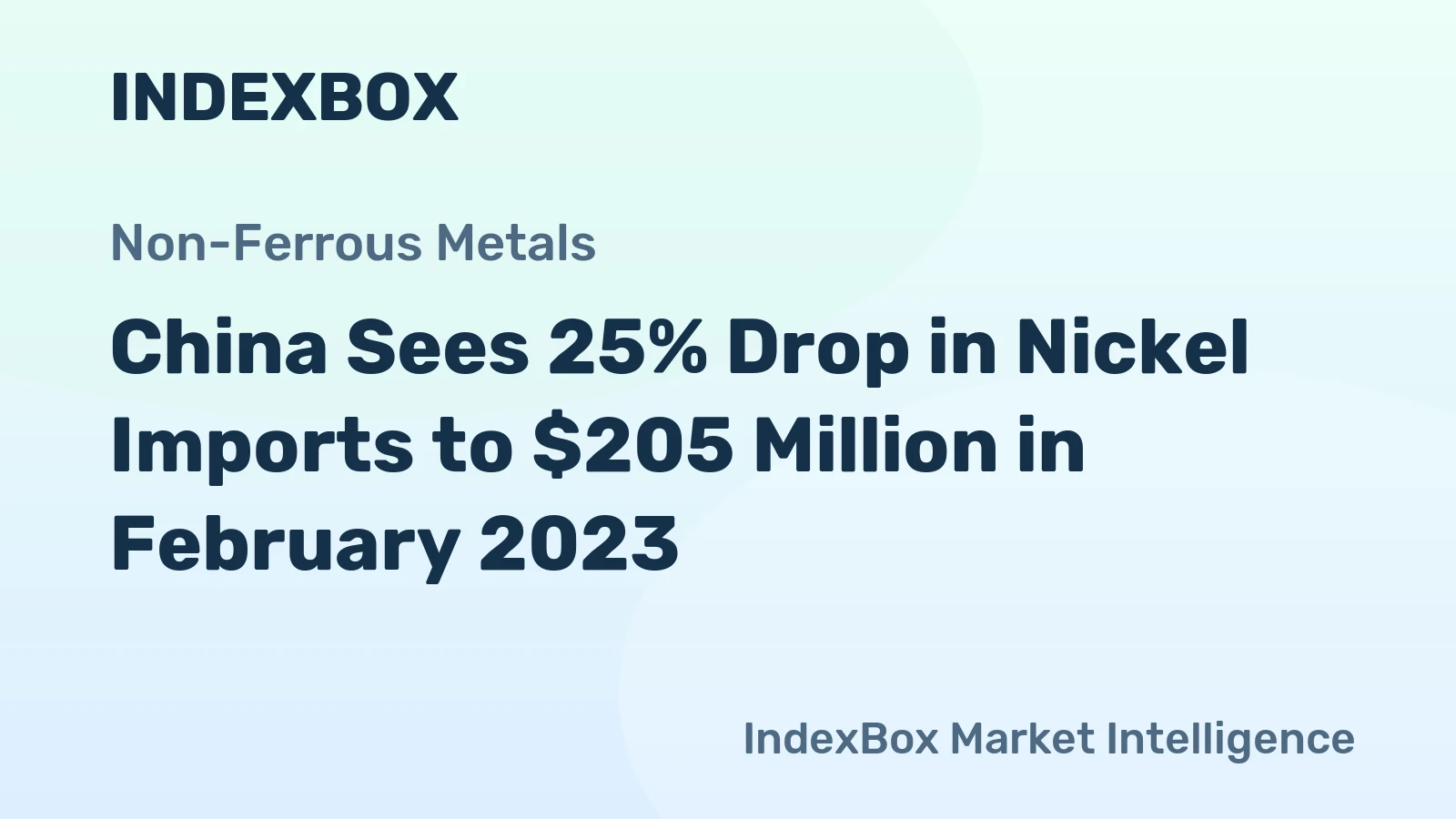 China Sees 25% Drop in Nickel Imports to $205 Million in February 2023