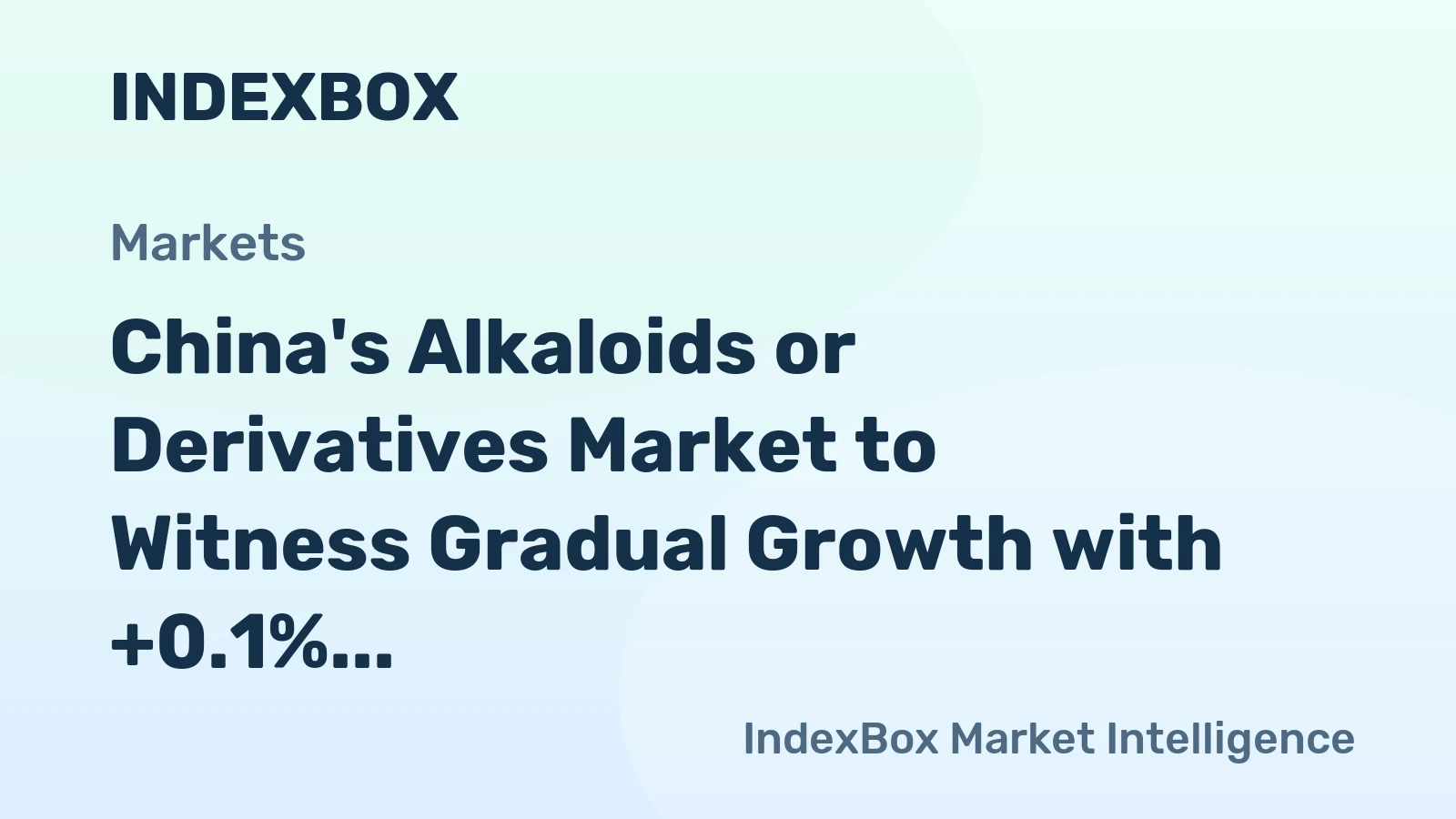 China's Alkaloids or Derivatives Market to Witness Gradual Growth with +0.1% CAGR