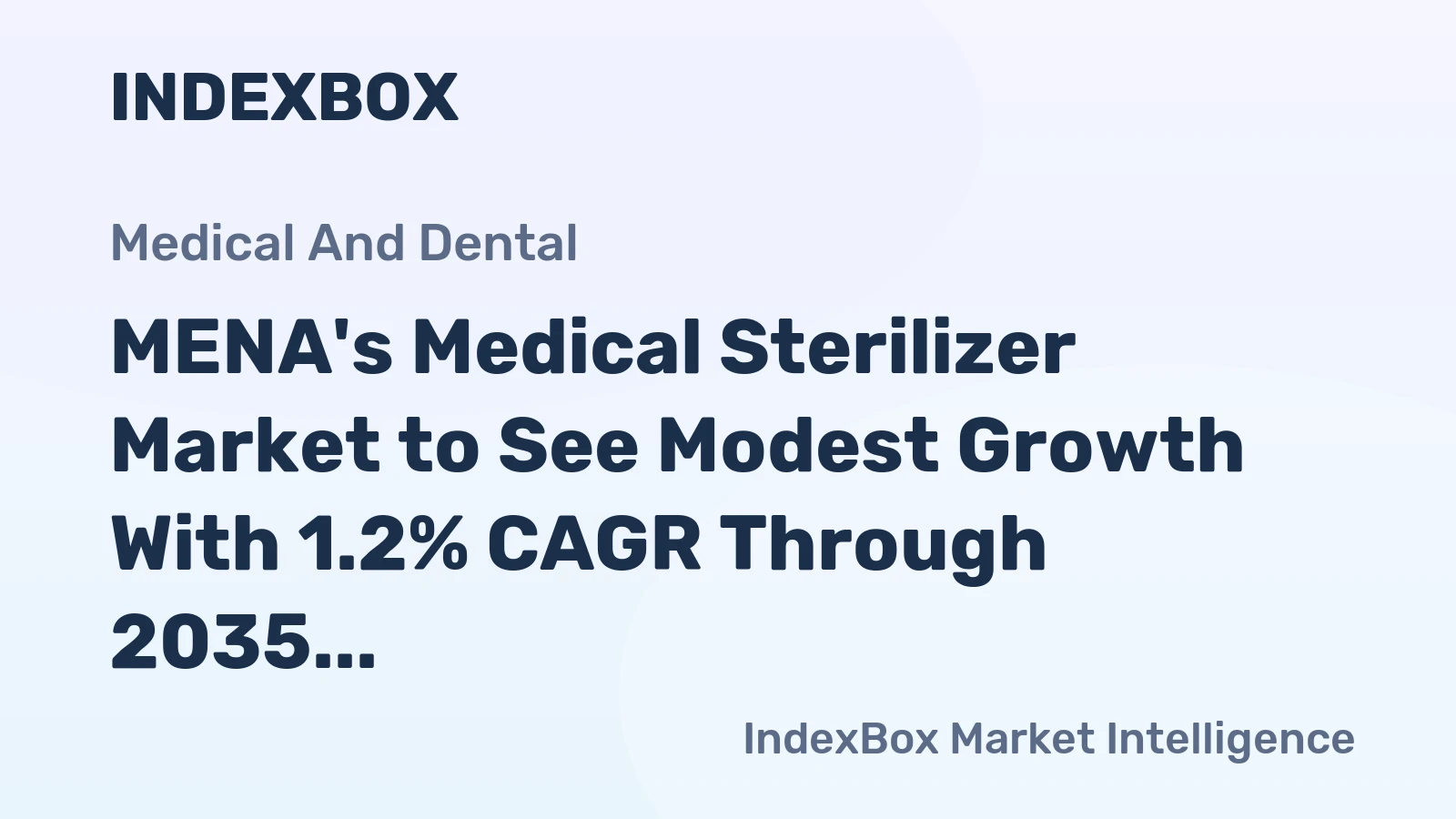 MENA's Medical Sterilizer Market to See Modest Growth With 1.2% CAGR Through 2035
