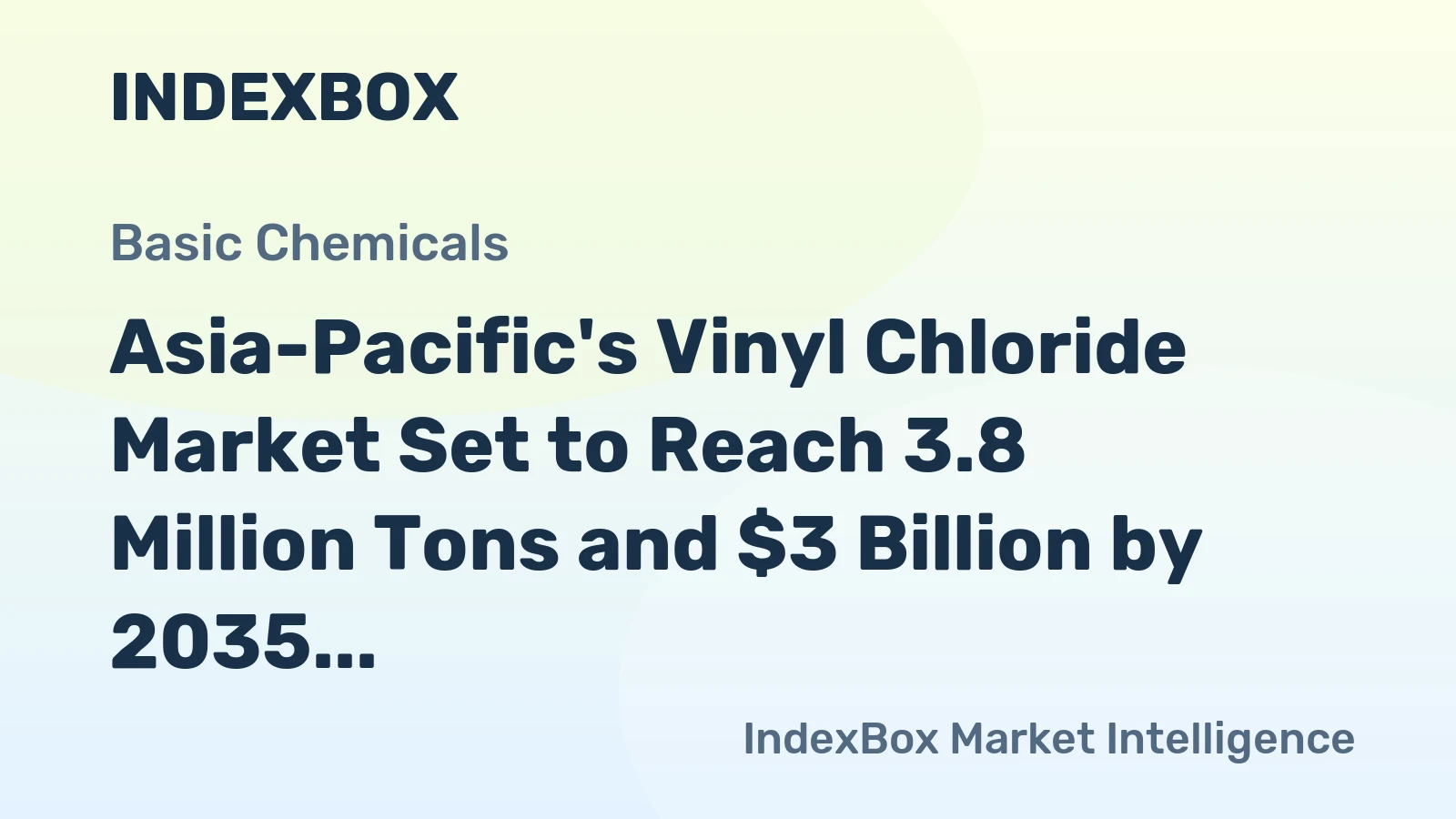 Asia-Pacific's Vinyl Chloride Market Set to Reach 3.8 Million Tons and $3 Billion by 2035