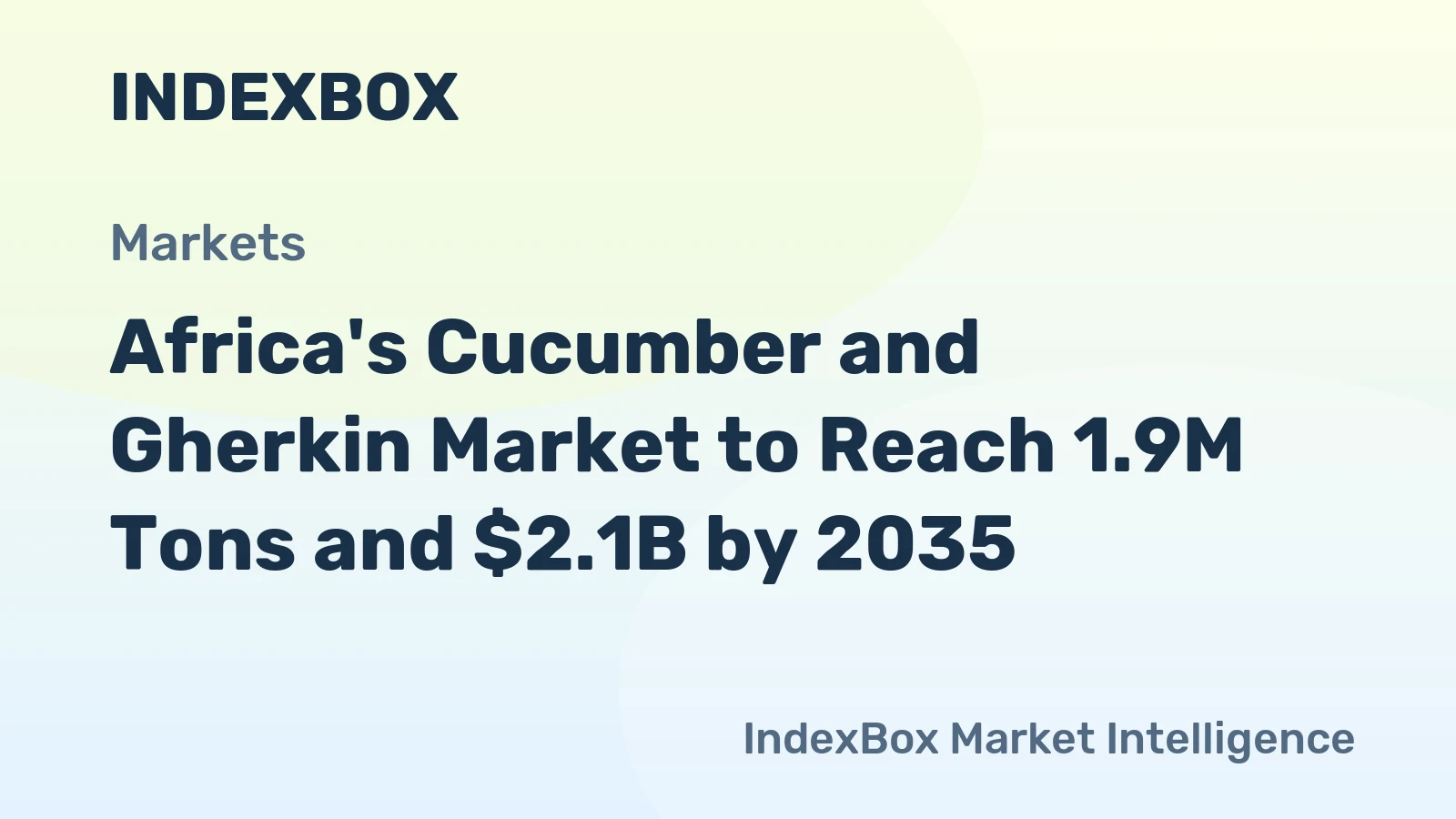 Africa's Cucumber and Gherkin Market to Reach 1.9M Tons and $2.1B by 2035