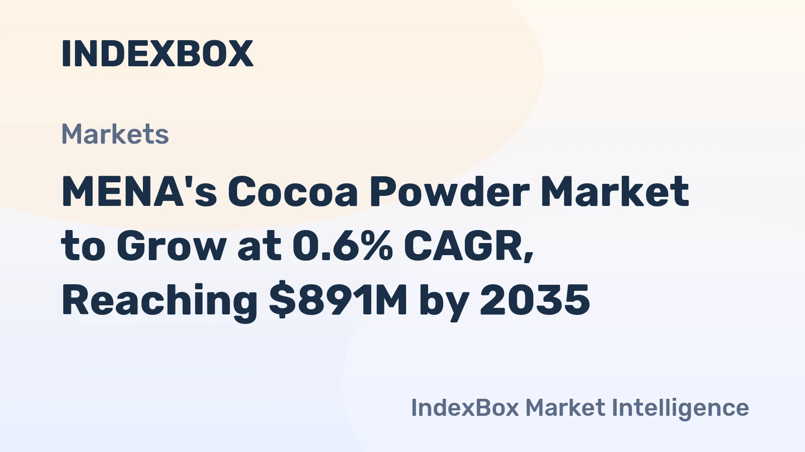 MENA's Cocoa Powder Market to Grow at 0.6% CAGR, Reaching $891M by 2035