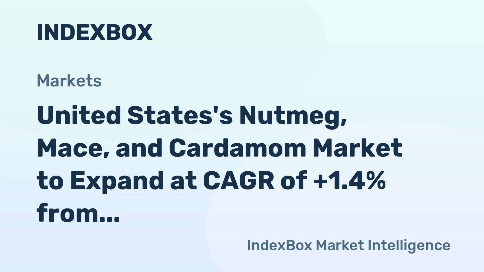 United States's Nutmeg, Mace, and Cardamom Market to Expand at CAGR of +1.4% from 2024 to 2035