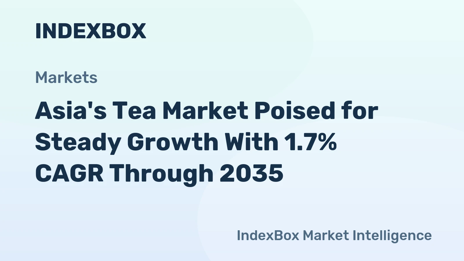 Asia's Tea Market Poised for Steady Growth With 1.7% CAGR Through 2035
