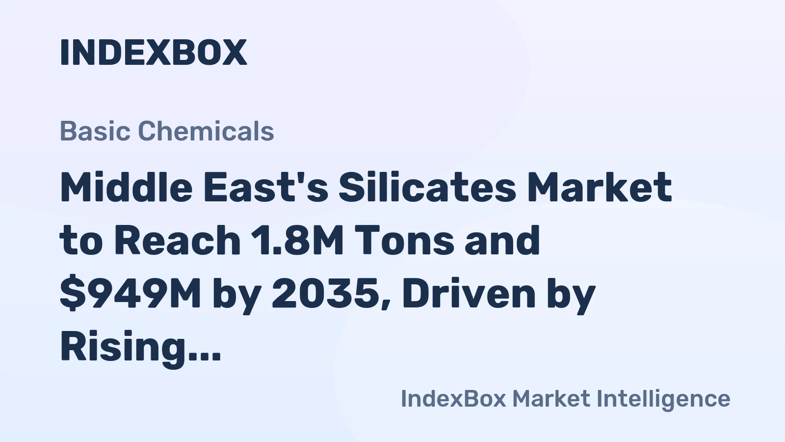Middle East's Silicates Market to Reach 1.8M Tons and $949M by 2035, Driven by Rising Demand