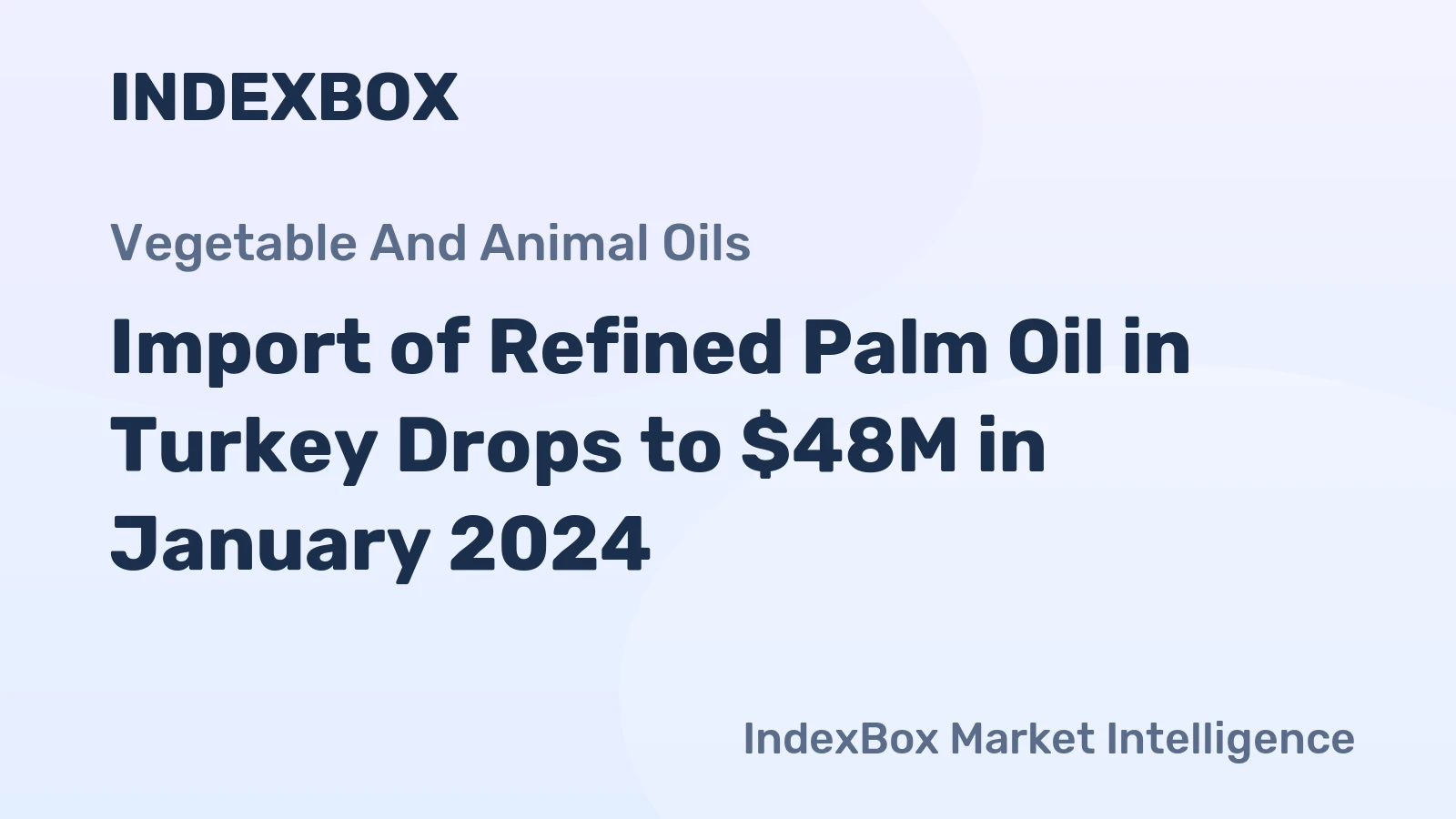 Import of Refined Palm Oil in Turkey Drops to $48M in January 2024