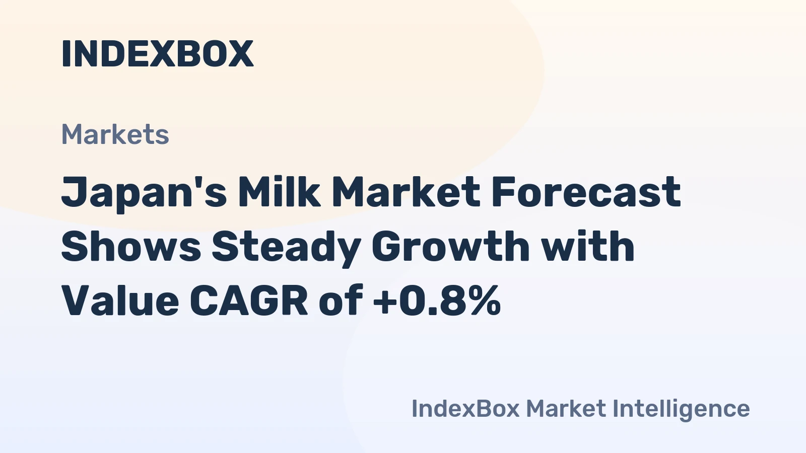 Japan's Milk Market Forecast Shows Steady Growth with Value CAGR of +0.8%