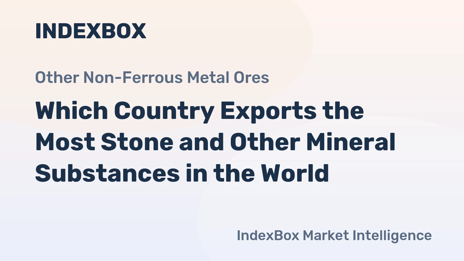 Which Country Exports the Most Stone and Other Mineral Substances in the World?