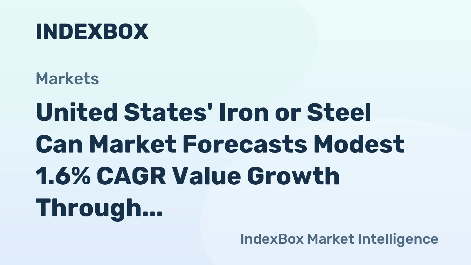 United States' Iron or Steel Can Market Forecasts Modest 1.6% CAGR Value Growth Through 2035