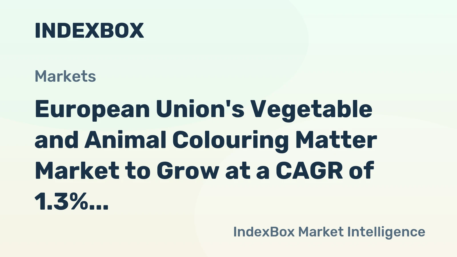 European Union's Vegetable and Animal Colouring Matter Market to Grow at a CAGR of 1.3% Over Next Decade