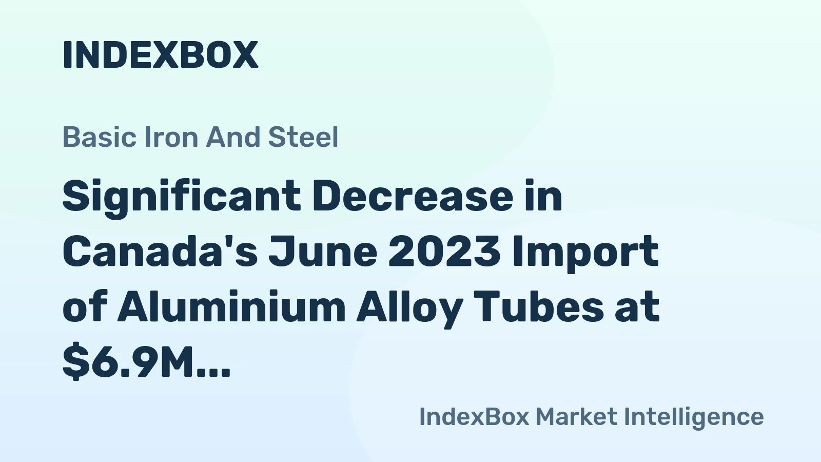 Significant Decrease in Canada's June 2023 Import of Aluminium Alloy Tubes at $6.9M