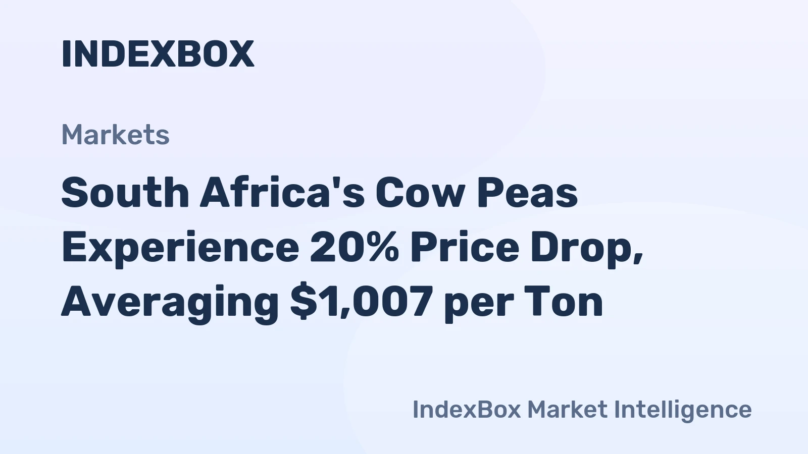 South Africa's Cow Peas Experience 20% Price Drop, Averaging $1,007 per Ton
