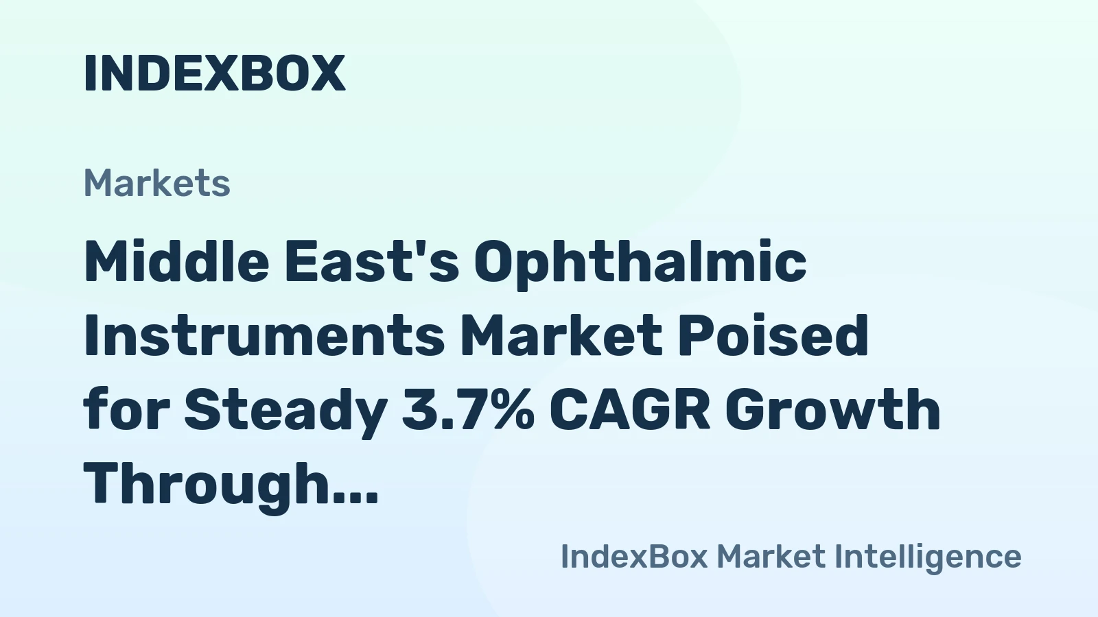 Middle East's Ophthalmic Instruments Market Poised for Steady 3.7% CAGR Growth Through 2035