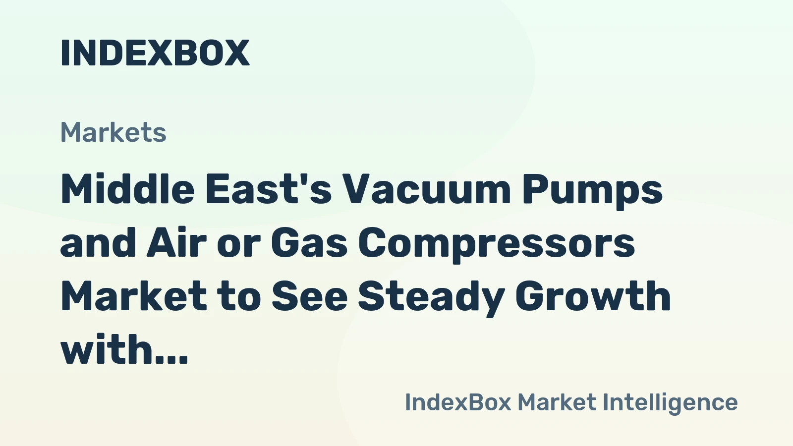 Middle East's Vacuum Pumps and Air or Gas Compressors Market to See Steady Growth with a CAGR of +2.6% Reaching $4.7B by 2035