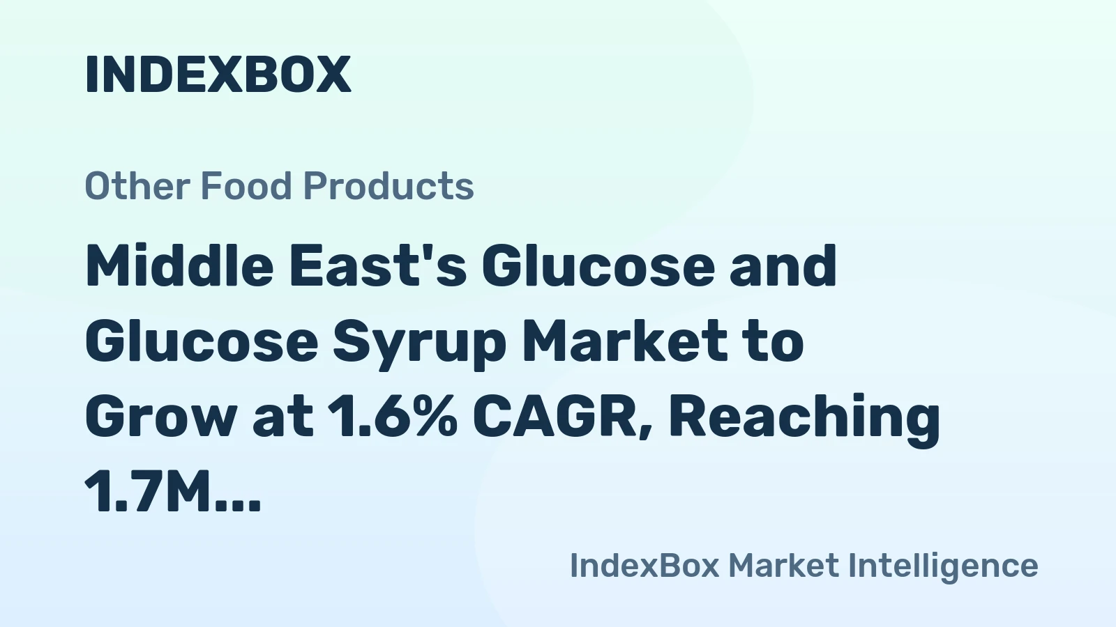 Middle East's Glucose and Glucose Syrup Market to Grow at 1.6% CAGR, Reaching 1.7M Tons by 2035