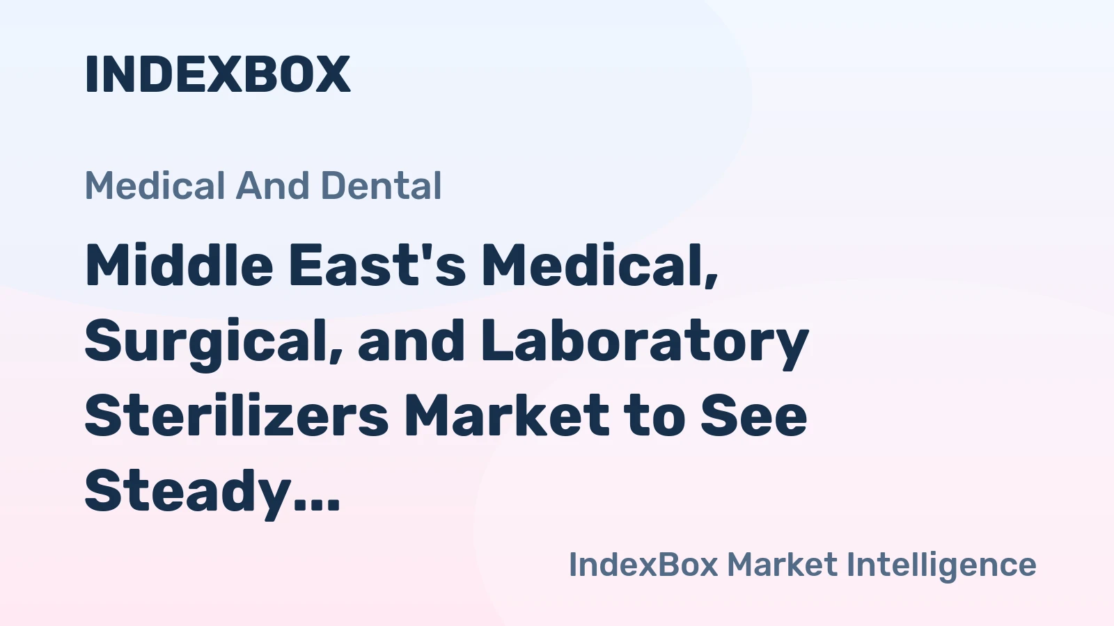 Middle East's Medical, Surgical, and Laboratory Sterilizers Market to See Steady Growth with a CAGR of +1.1% from 2024 to 2035, Reaching $718M