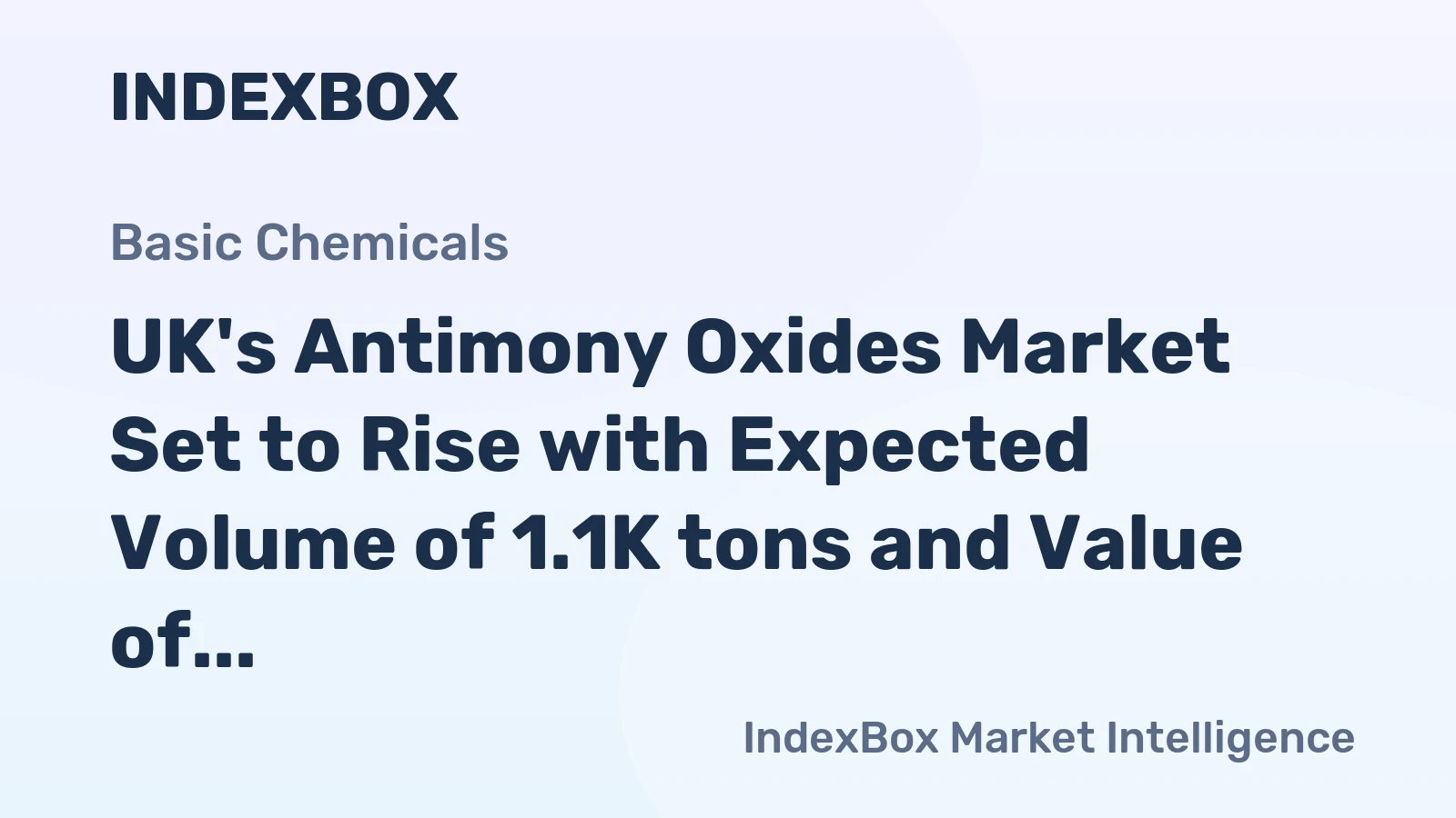 UK's Antimony Oxides Market Set to Rise with Expected Volume of 1.1K tons and Value of $18M by 2035