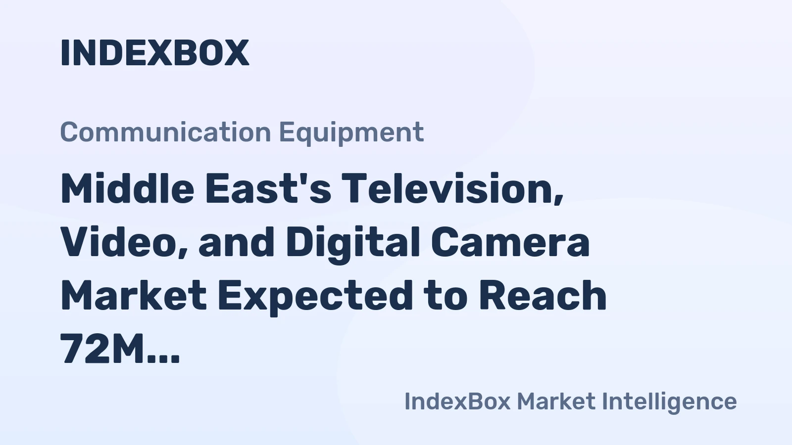 Middle East's Television, Video, and Digital Camera Market Expected to Reach 72M Units and $3.6B by 2035