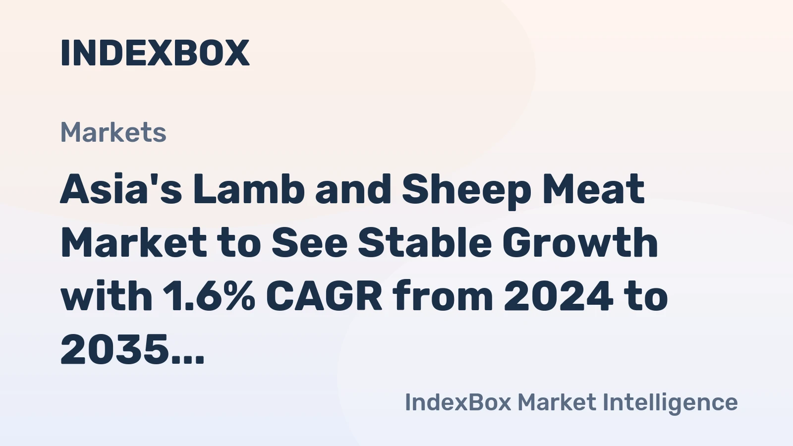 Asia's Lamb and Sheep Meat Market to See Stable Growth with 1.6% CAGR from 2024 to 2035