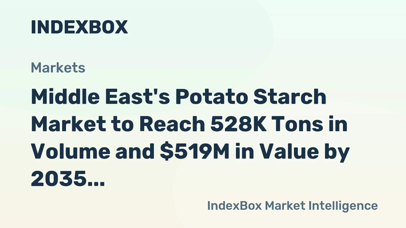 Middle East's Potato Starch Market to Reach 528K Tons in Volume and $519M in Value by 2035