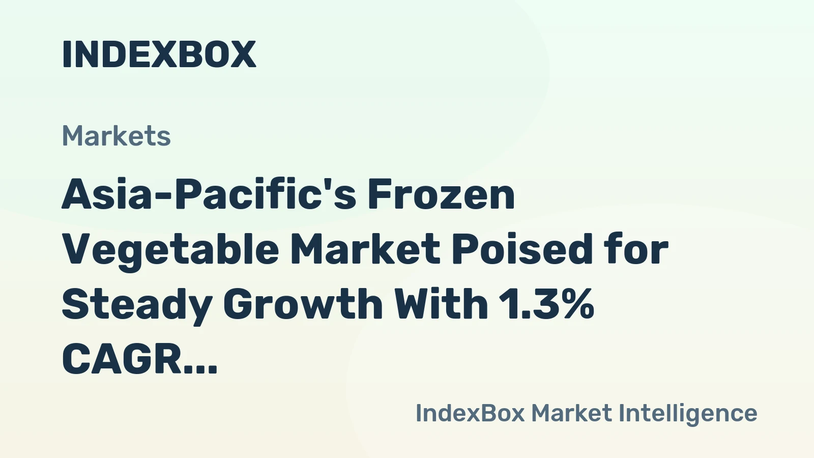 Asia-Pacific's Frozen Vegetable Market Poised for Steady Growth With 1.3% CAGR Through 2035