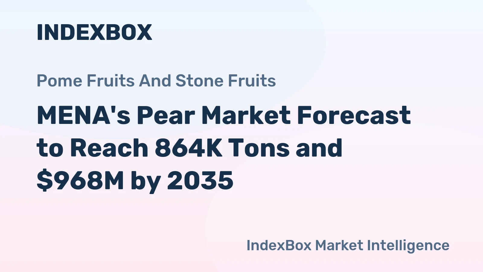 MENA's Pear Market Forecast to Reach 864K Tons and $968M by 2035