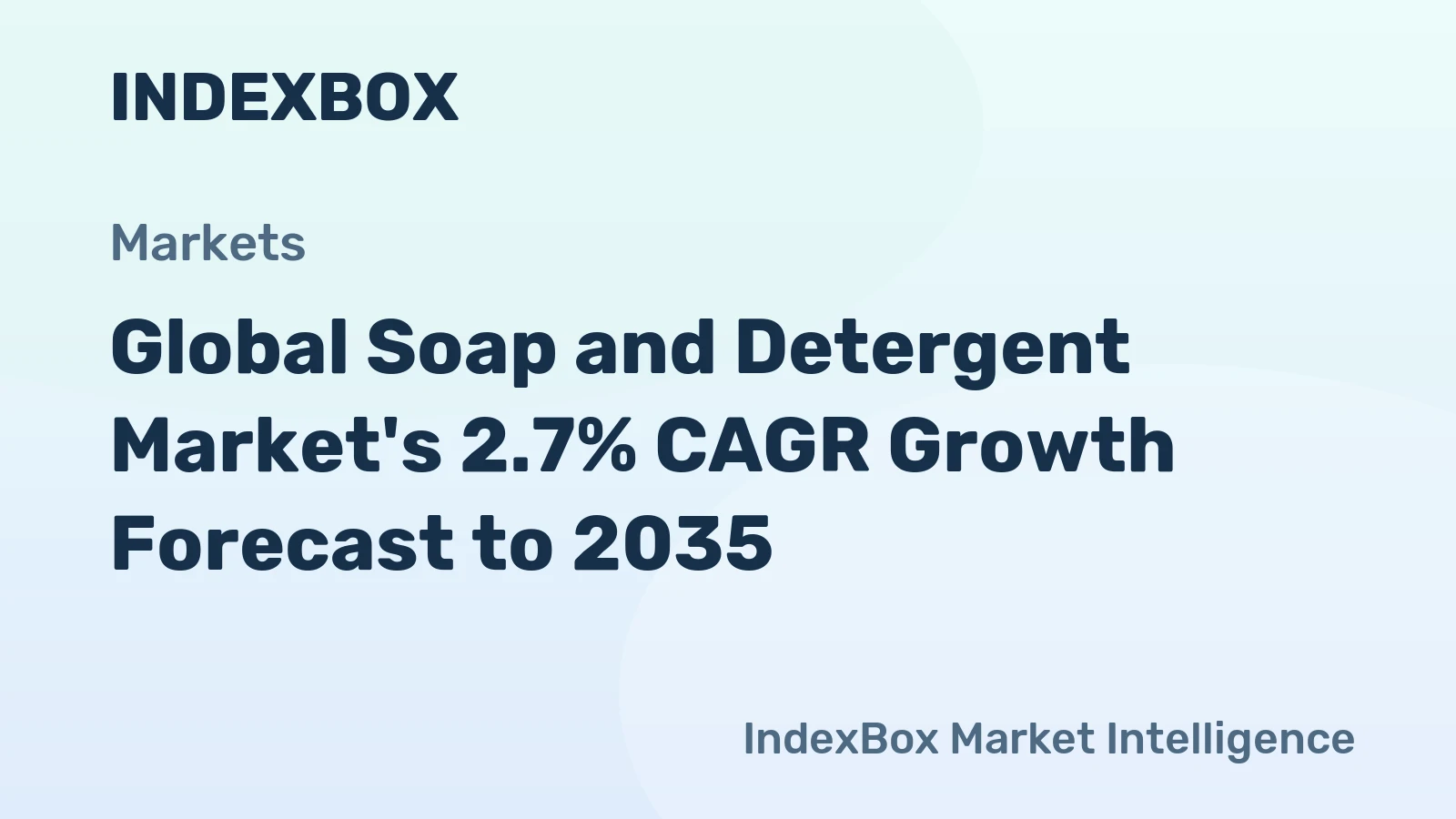 Global Soap and Detergent Market's 2.7% CAGR Growth Forecast to 2035