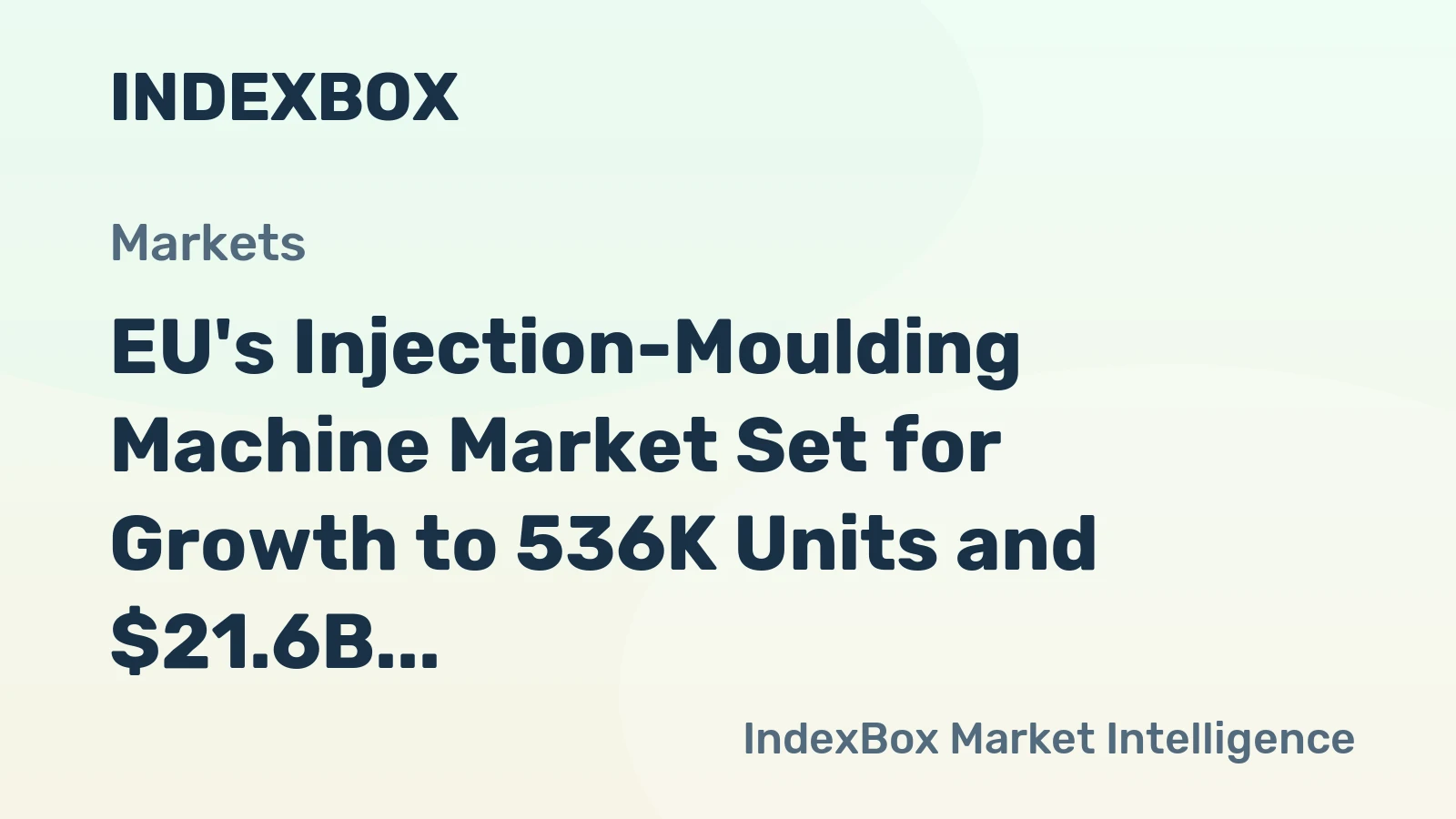 EU's Injection-Moulding Machine Market Set for Growth to 536K Units and $21.6B Value