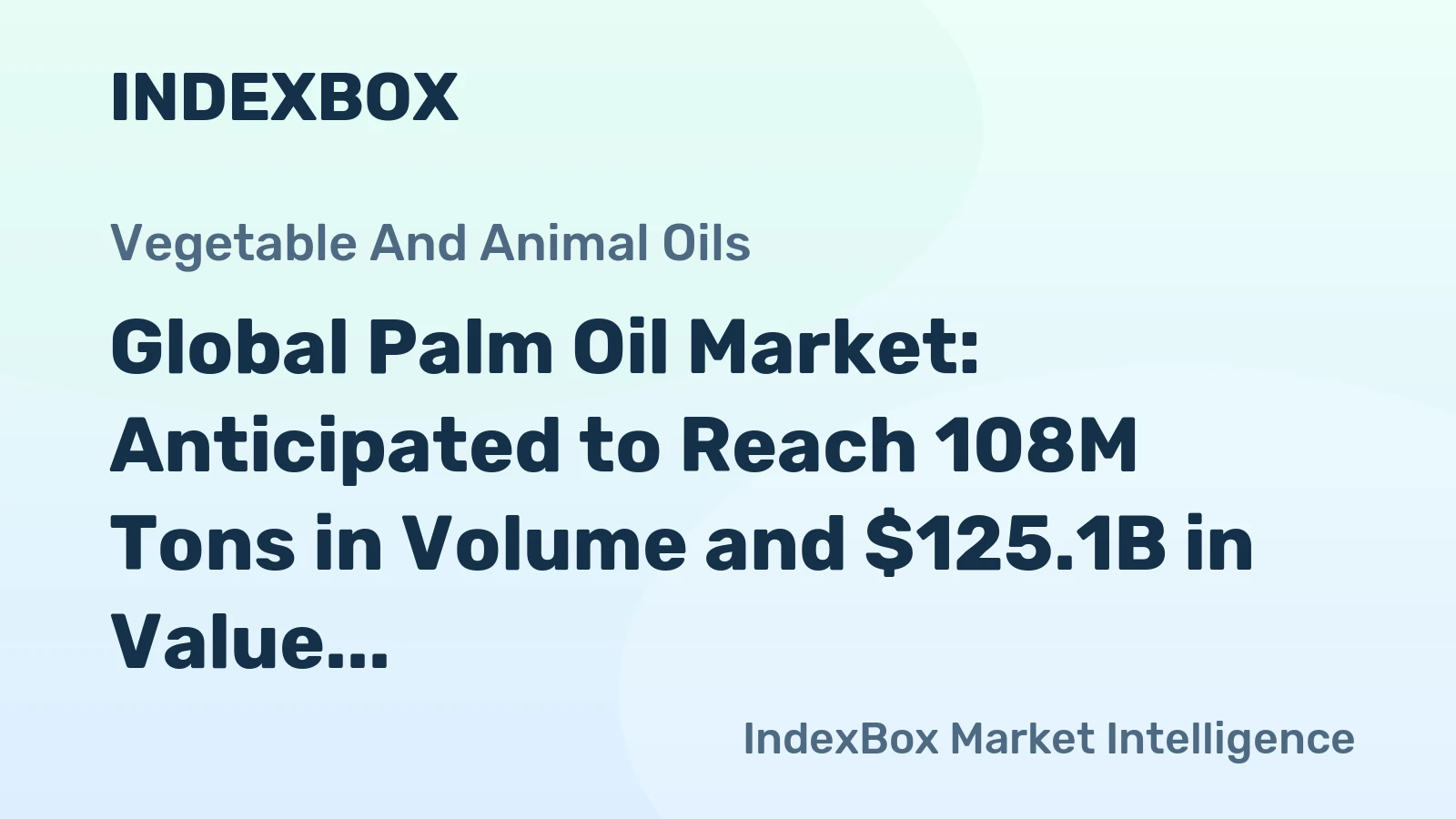 Global Palm Oil Market: Anticipated to Reach 108M Tons in Volume and $125.1B in Value by 2035