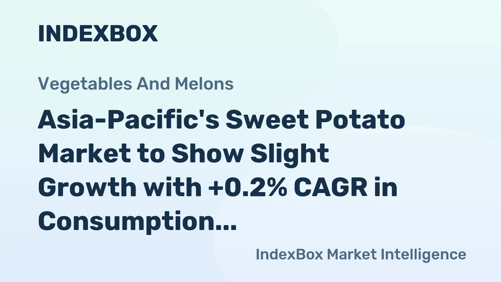 Asia-Pacific's Sweet Potato Market to Show Slight Growth with +0.2% CAGR in Consumption Volume by 2035