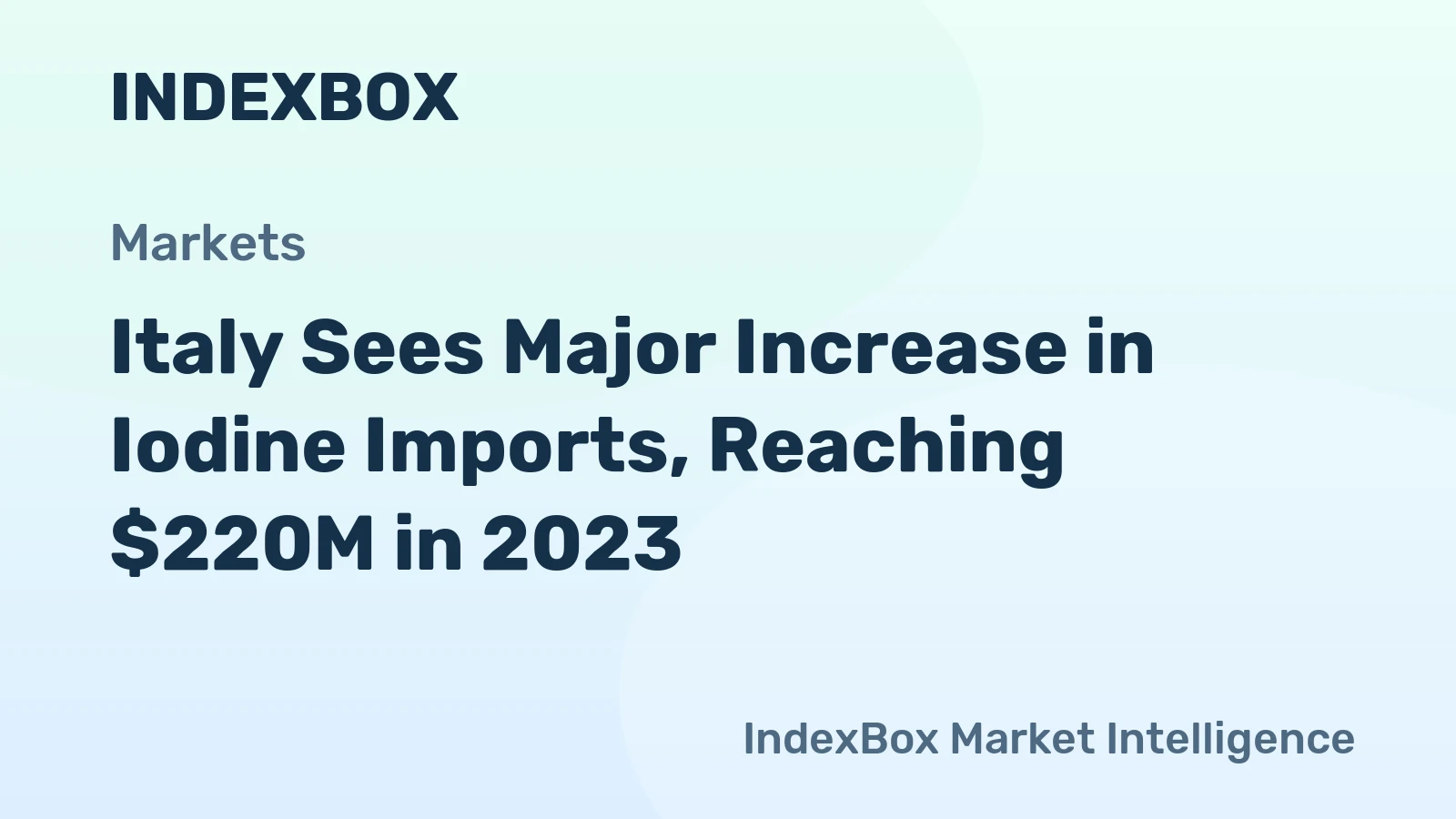 Italy Sees Major Increase in Iodine Imports, Reaching $220M in 2023