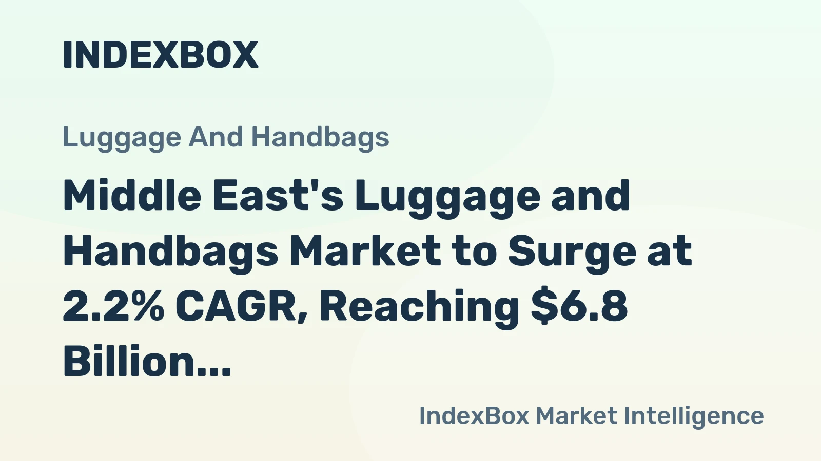 Middle East's Luggage and Handbags Market to Surge at 2.2% CAGR, Reaching $6.8 Billion by 2035