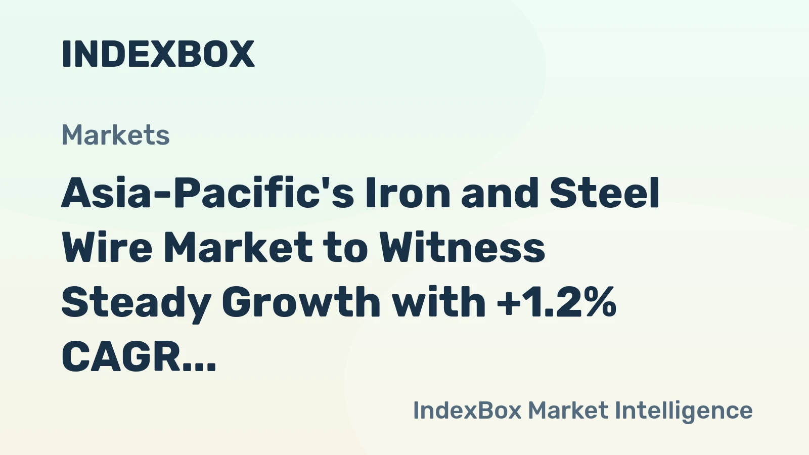 Asia-Pacific's Iron and Steel Wire Market to Witness Steady Growth with +1.2% CAGR