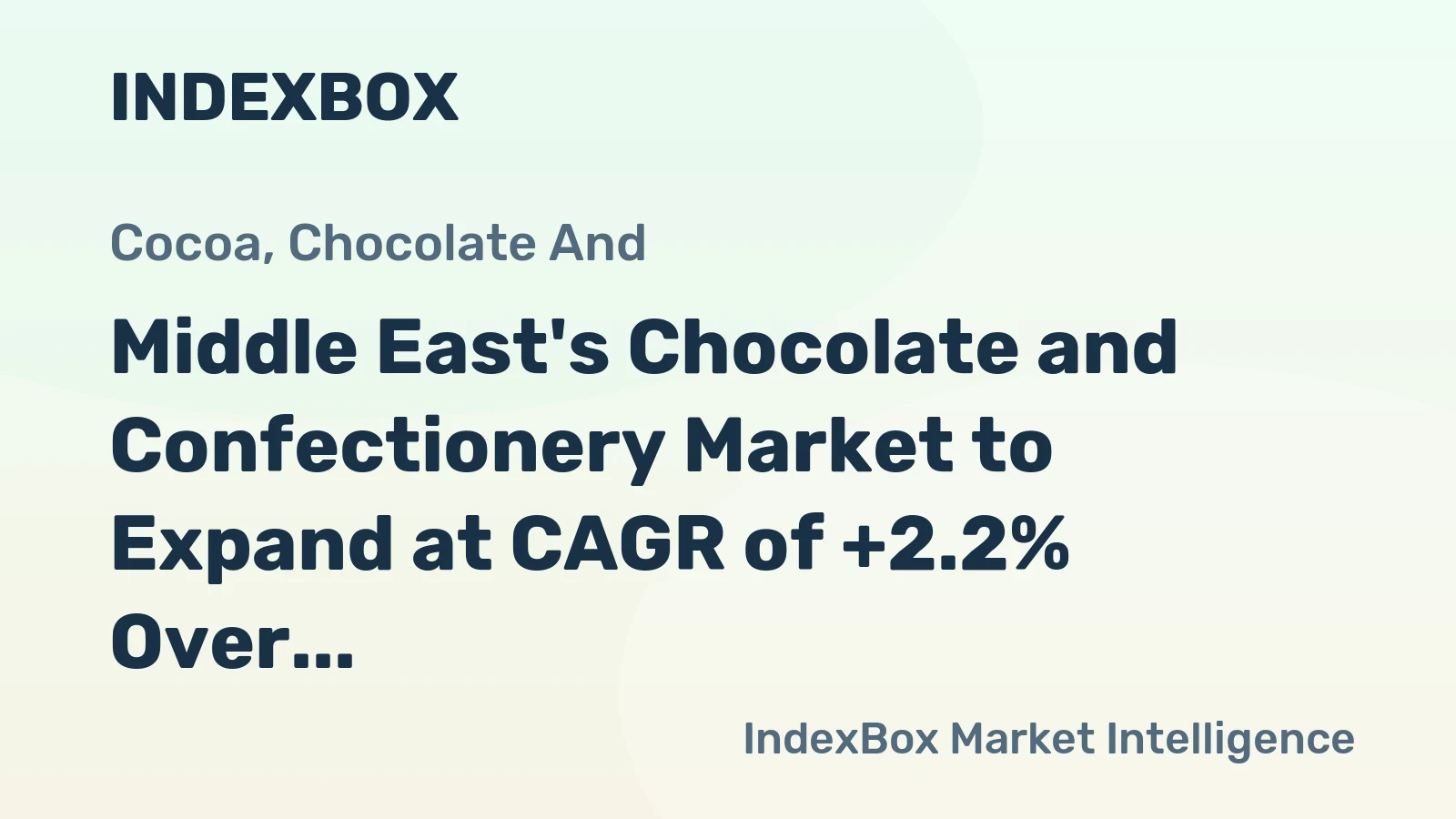 Middle East's Chocolate and Confectionery Market to Expand at CAGR of +2.2% Over Next Decade