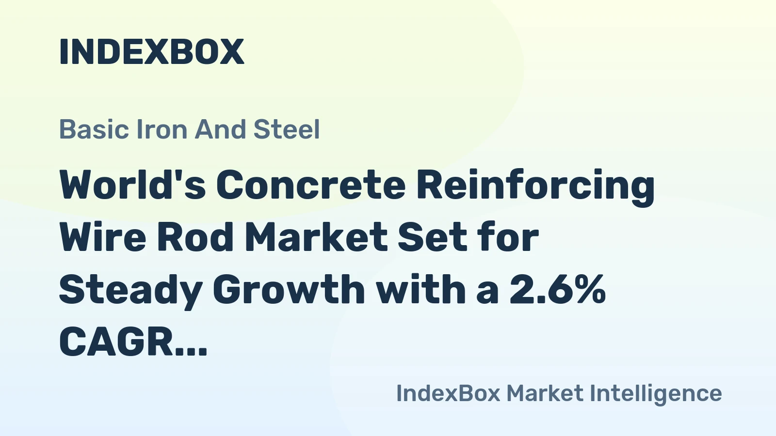 World's Concrete Reinforcing Wire Rod Market Set for Steady Growth with a 2.6% CAGR in Value