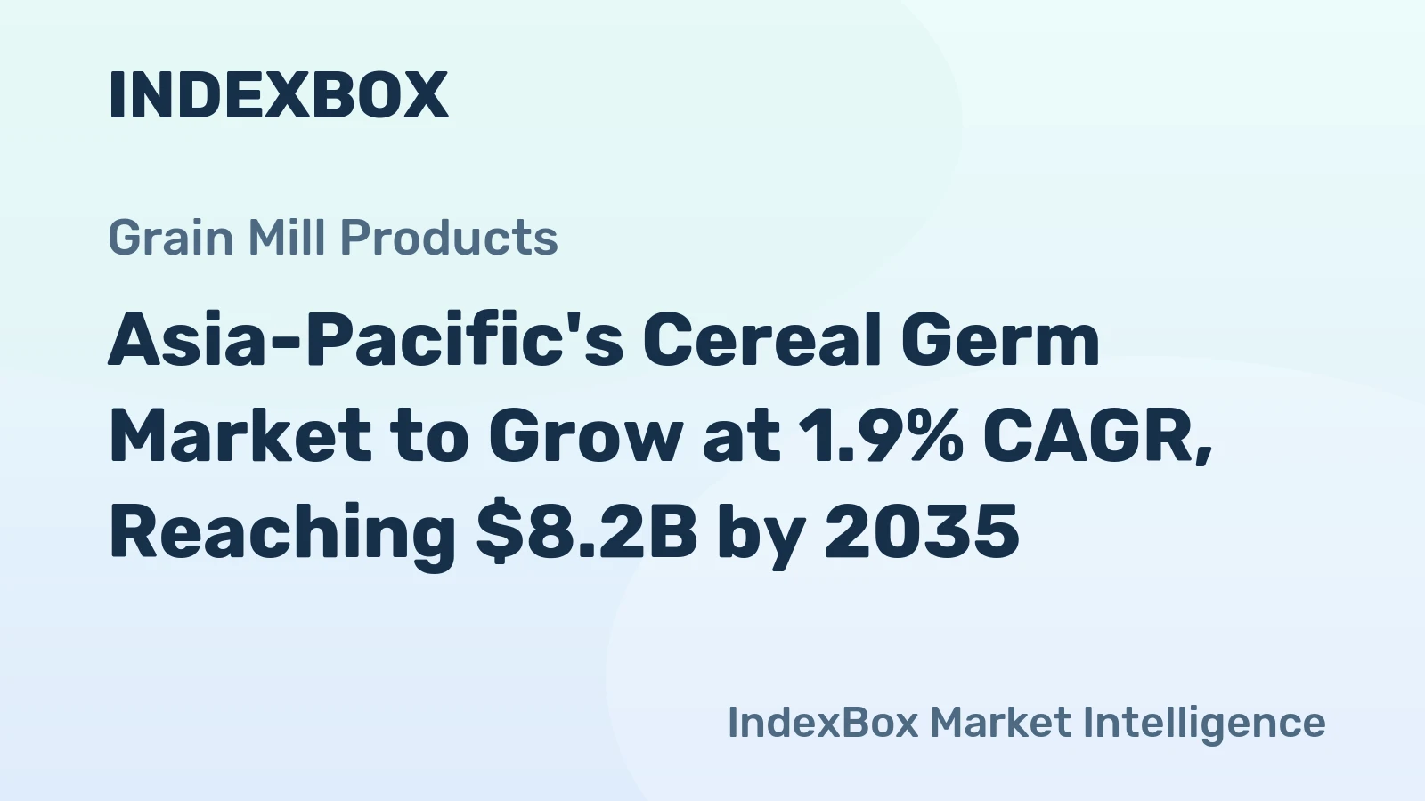 Asia-Pacific's Cereal Germ Market to Grow at 1.9% CAGR, Reaching $8.2B by 2035