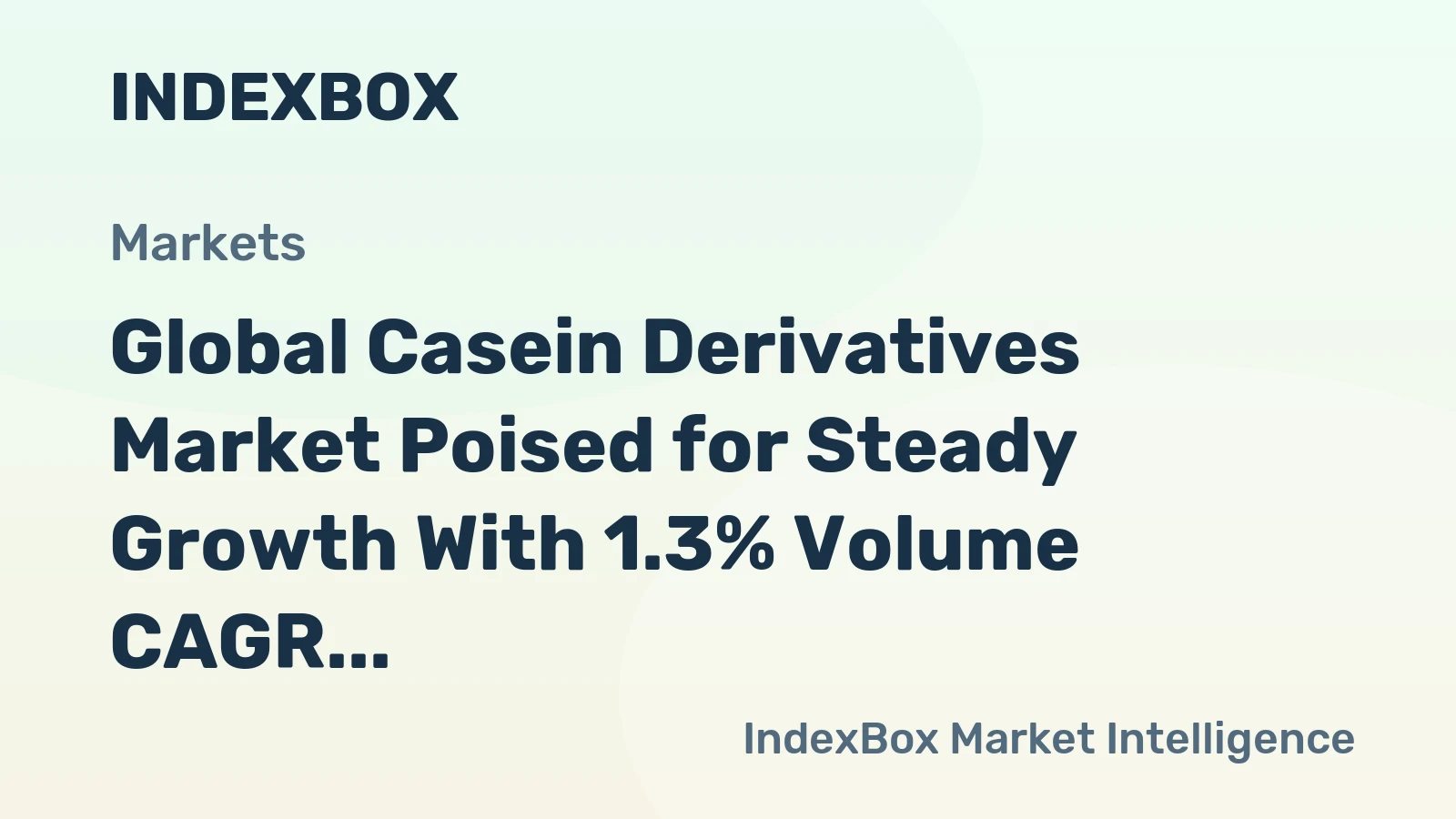 Global Casein Derivatives Market Poised for Steady Growth With 1.3% Volume CAGR Through 2035