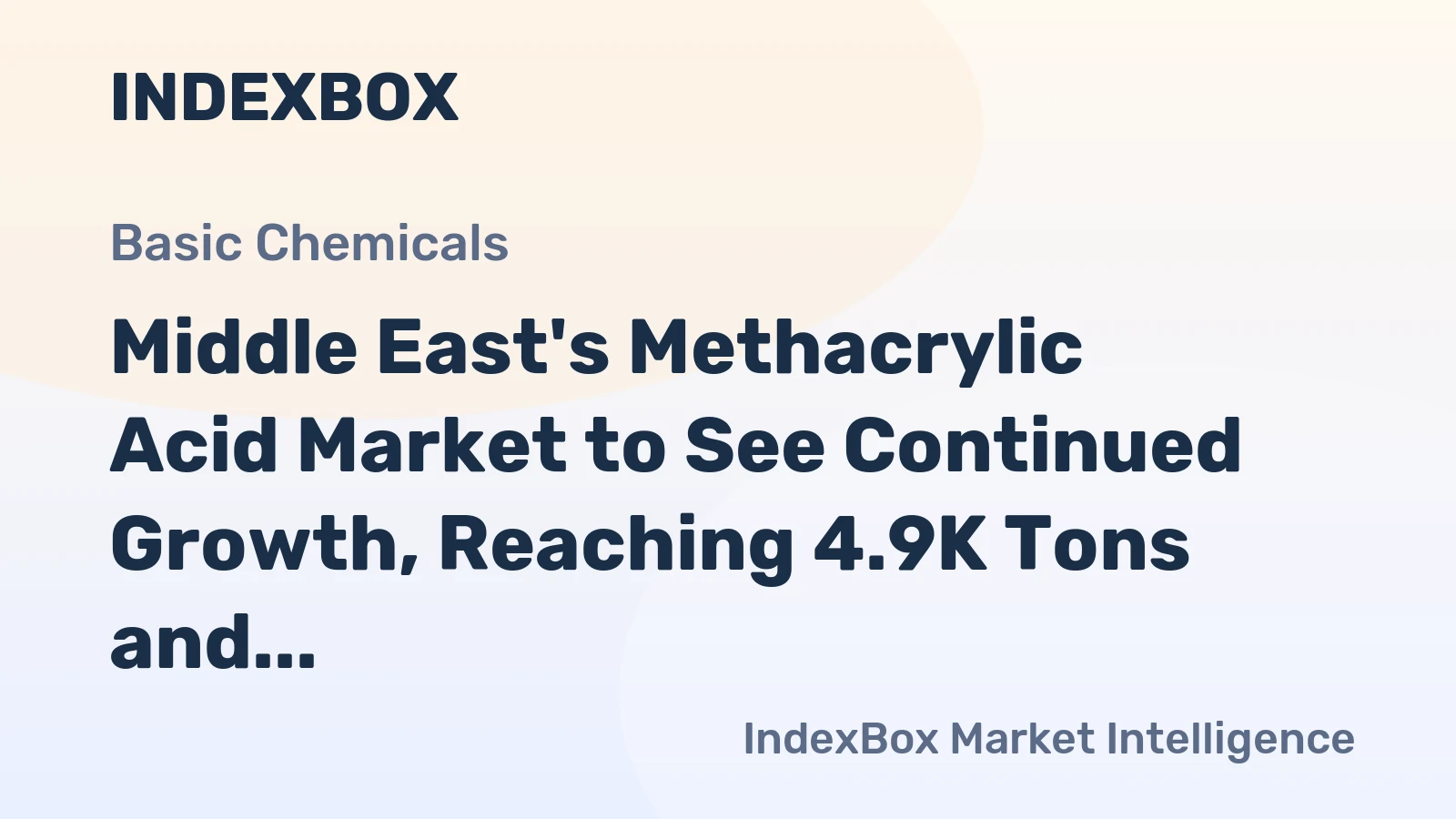 Middle East's Methacrylic Acid Market to See Continued Growth, Reaching 4.9K Tons and $13M by 2035