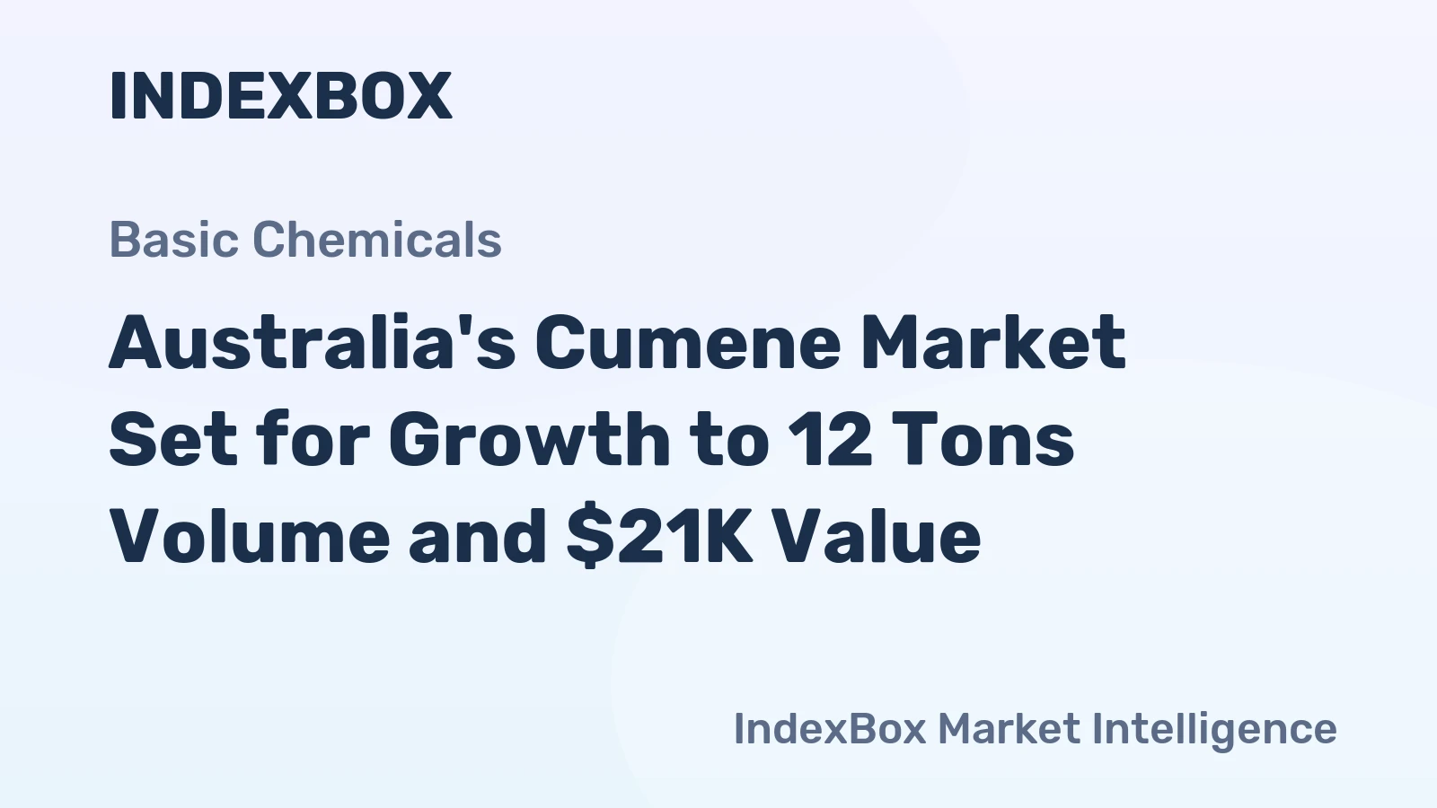 Australia's Cumene Market Set for Growth to 12 Tons Volume and $21K Value