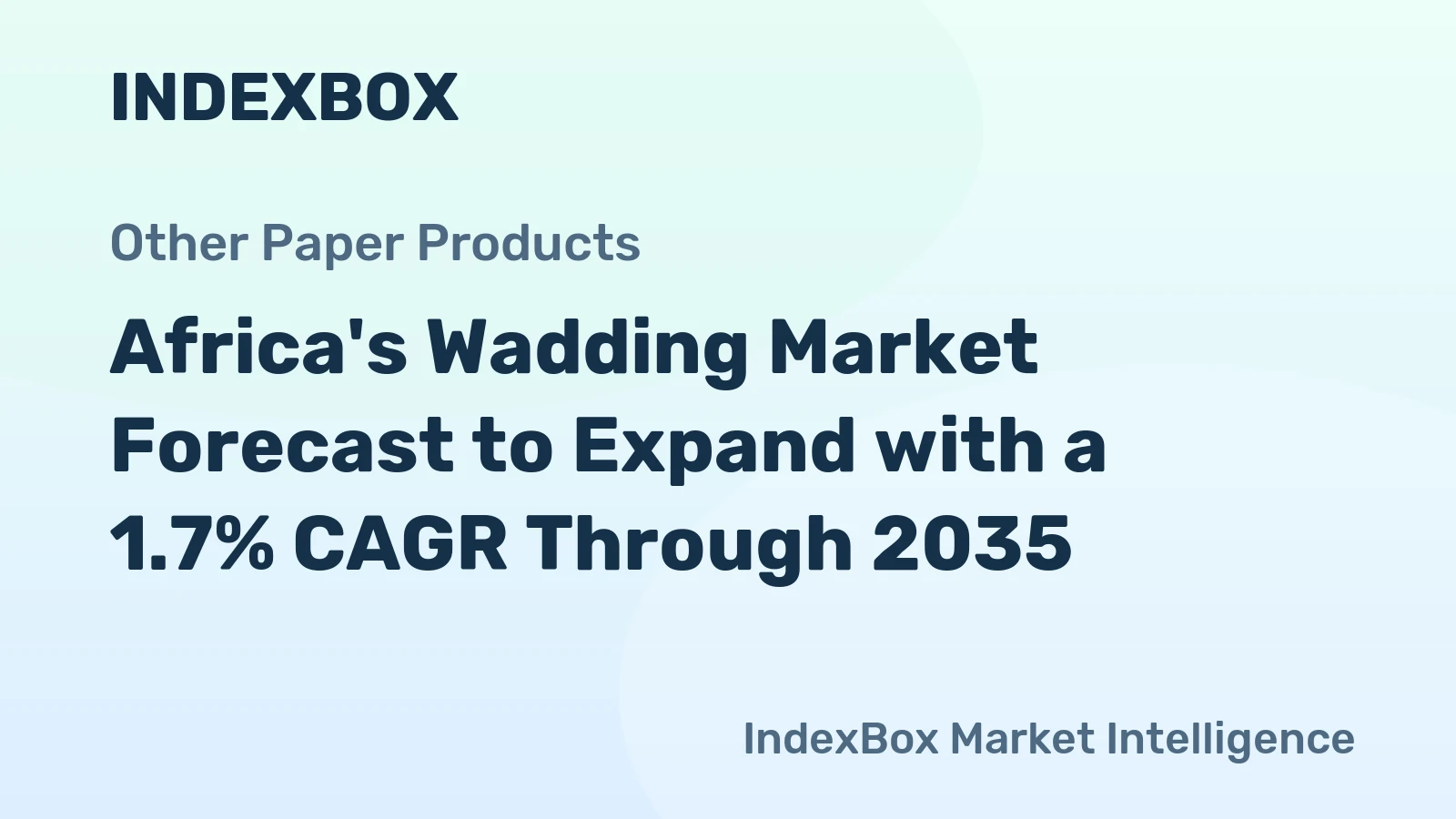 Africa's Wadding Market Forecast to Expand with a 1.7% CAGR Through 2035