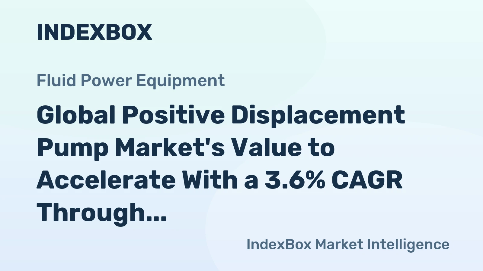 Global Positive Displacement Pump Market's Value to Accelerate With a 3.6% CAGR Through 2035