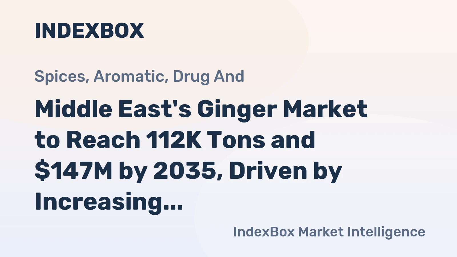 Middle East's Ginger Market to Reach 112K Tons and $147M by 2035, Driven by Increasing Demand